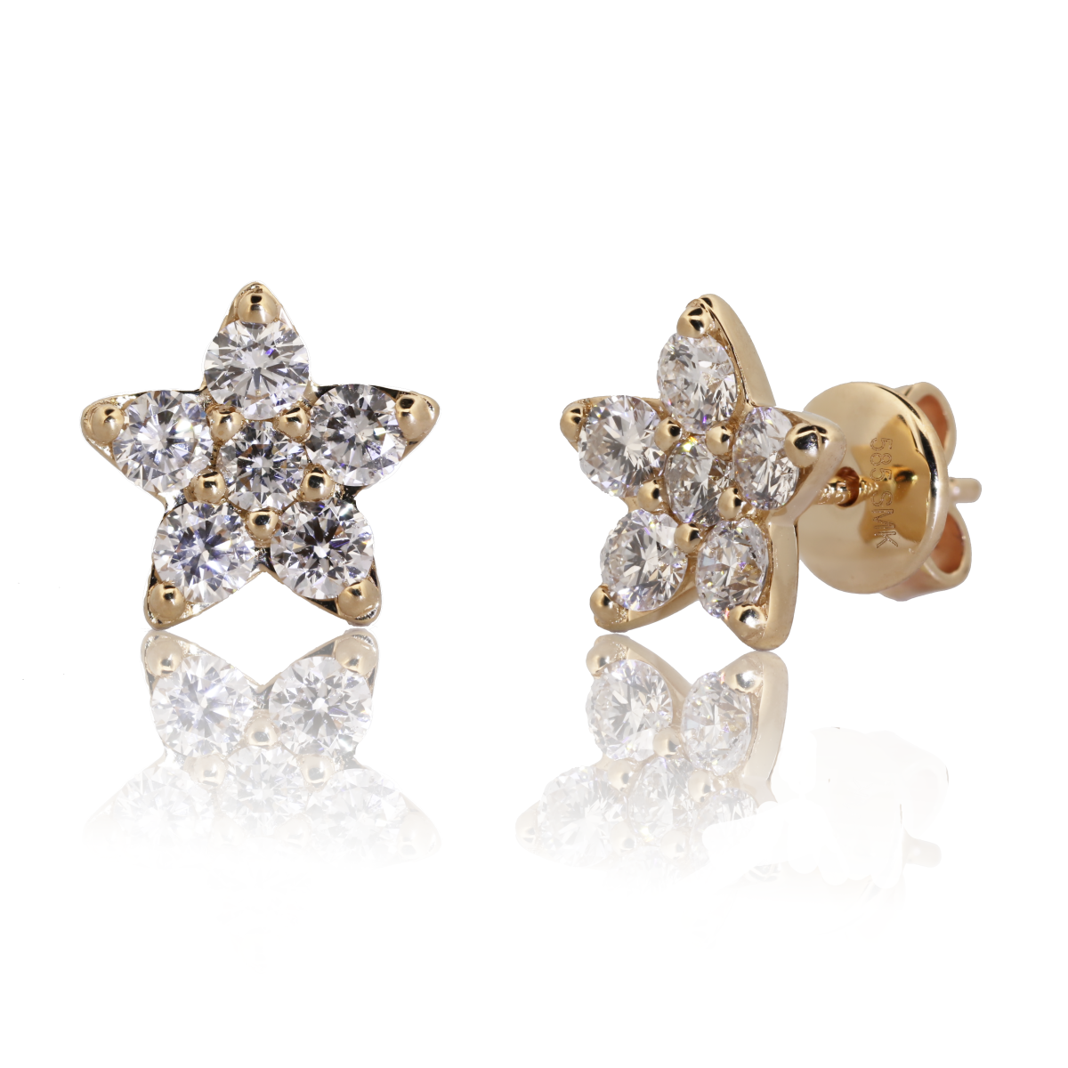 14KT.ØRESTIK med 1,0ct. W.SI Brillanter - Borup Design - Guldsmed Borup